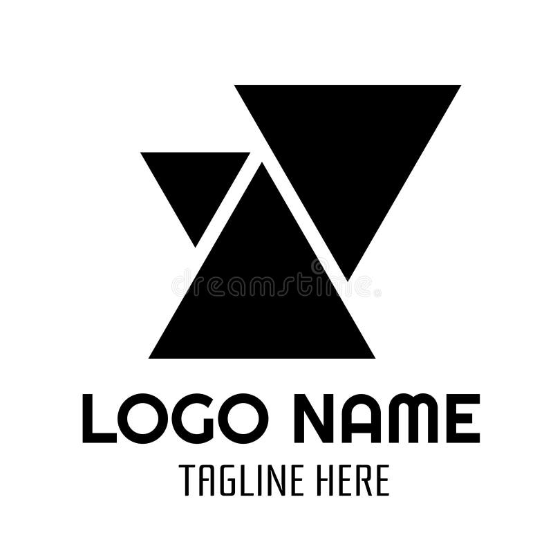 Triple Triangle Logo Minimalist Vector Stock Vector - Illustration of ...