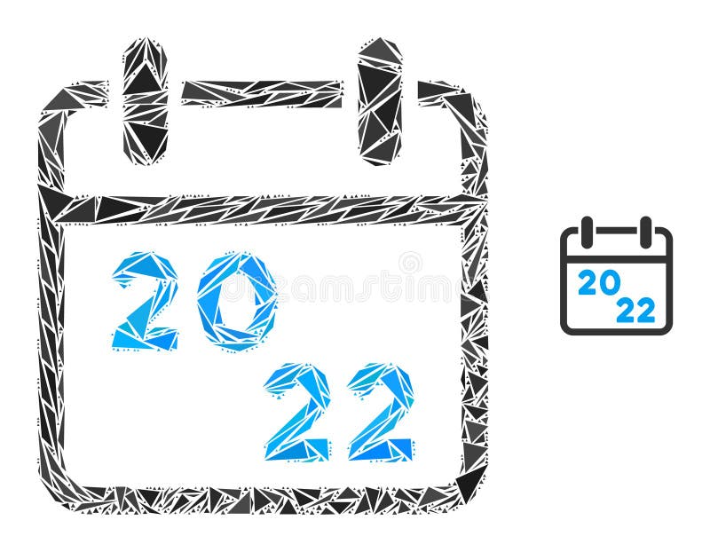 Triangle Mosaic 2022 Calendar Icon Stock Vector - Illustration of note ...