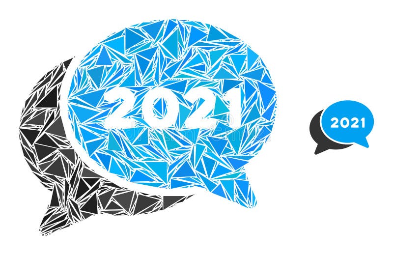 Triangle Mosaic 2021 Chat Messages Icon Stock Vector - Illustration of ...