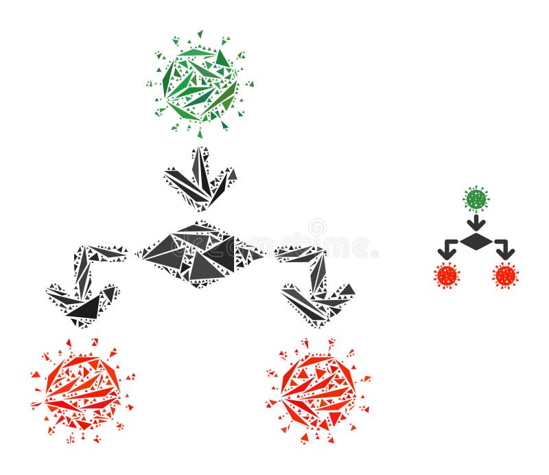 Triangle Mosaic Coronavirus Replication Icon Stock Vector ...
