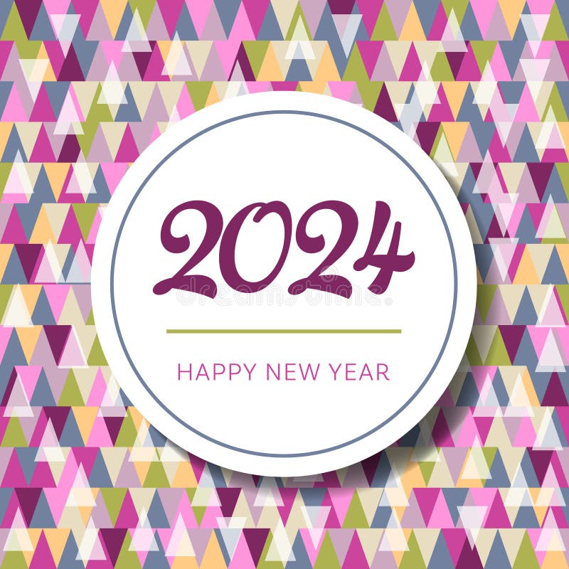 Triangle Mosaic Happy New Year 2024 Web Banner Stock Vector ...