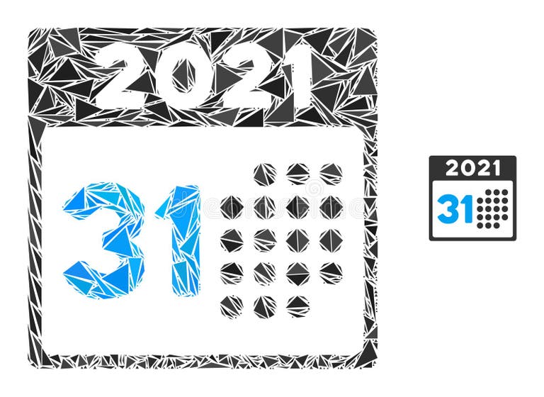 Triangle Mosaic Last 2021 Day Icon Stock Vector - Illustration of ...