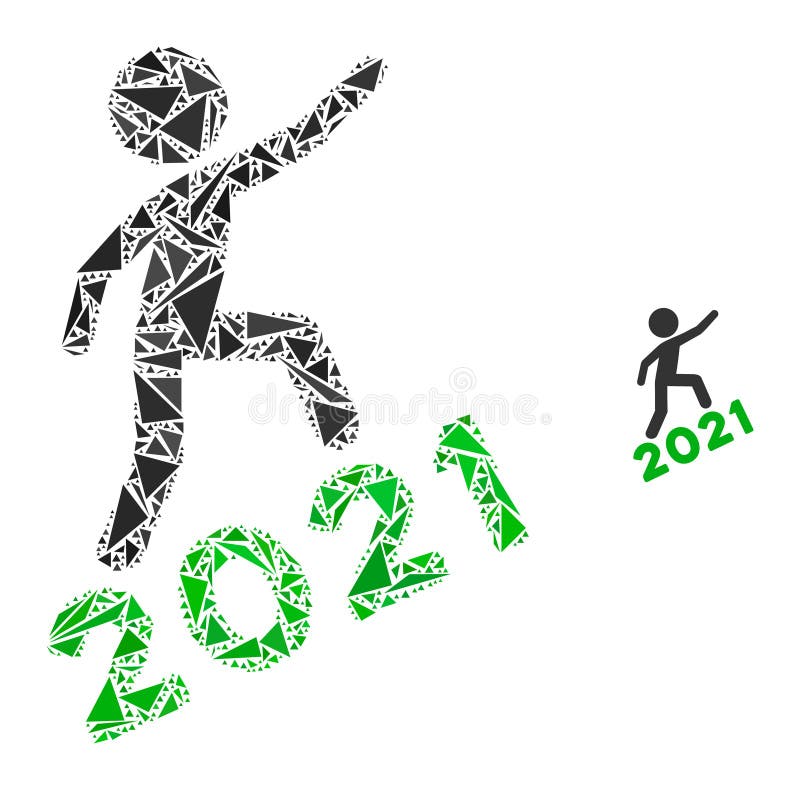 Triangle Mosaic Man Climbing 2021 Icon Stock Vector - Illustration of ...