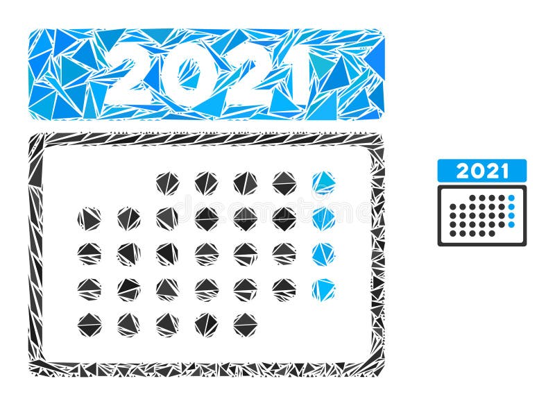 Triangle Mosaic 2021 Month Calendar Icon Stock Vector - Illustration of ...