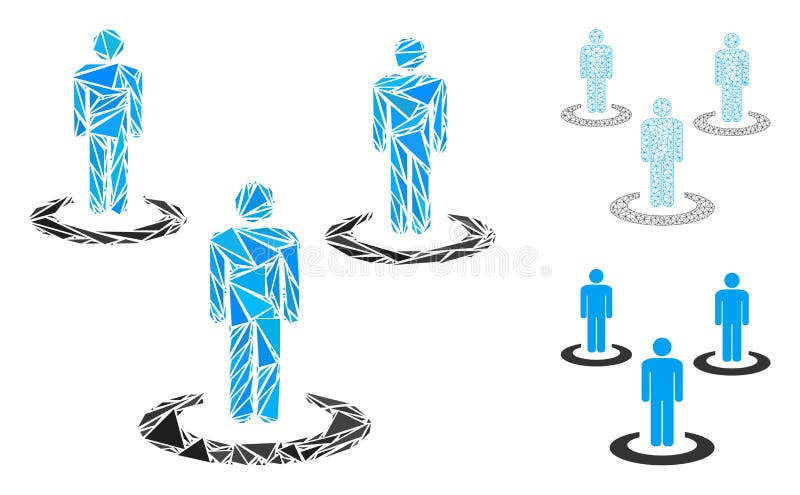 Triangle Mosaic Social Isolation Icon and Vector Mesh 2D Model Stock ...