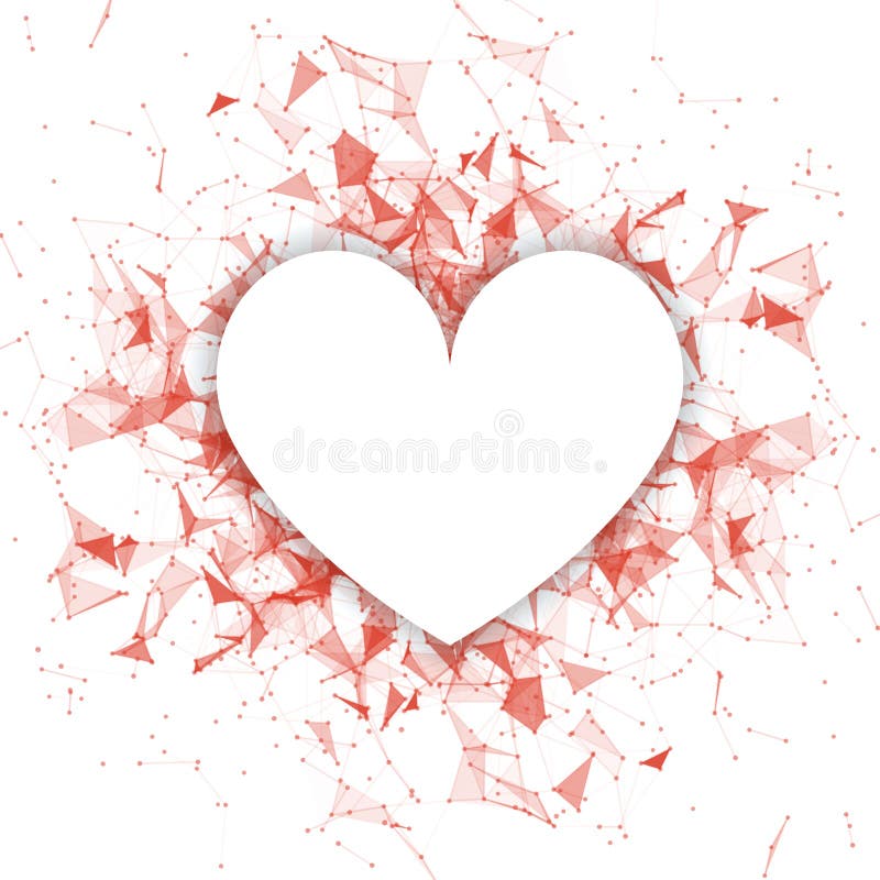 Triangle Mosaic Vector Heart Stock Vector - Illustration of poly ...