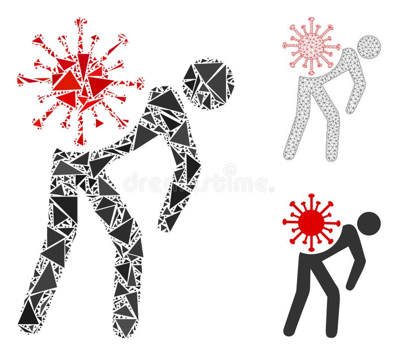 Triangle Mosaic Virus Carrier Icon And Vector Mesh Carcass Model Stock Illustration
