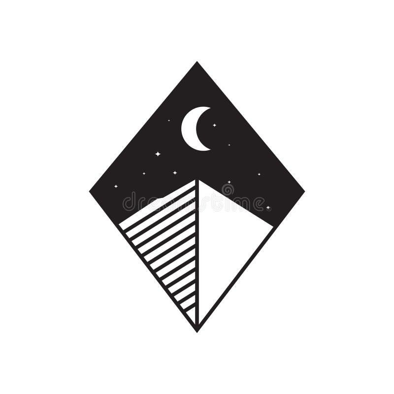 Triangle Mountain with Night Space Logo Design, Vector Graphic Symbol ...
