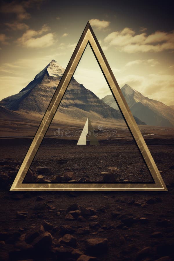 A Triangle with Mountains in the Background Stock Illustration ...