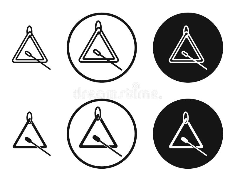 Triangle Music Vector Icon Set in Black and White Outlines Stock Vector ...