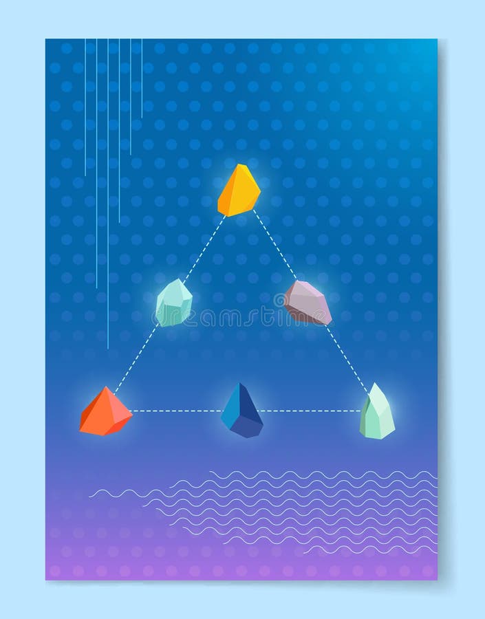 Triangle of Natural Stones Connected with Line Stock Vector ...