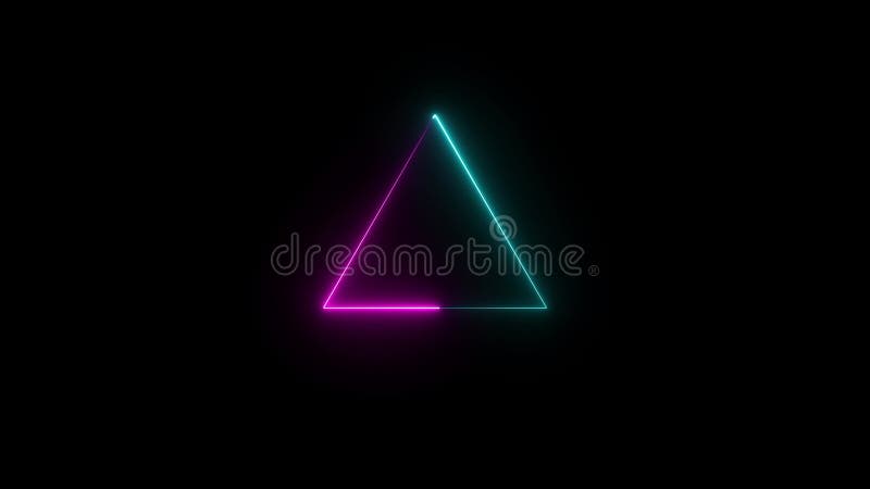 Triangle Neon Animation, Glowing Triangle Frame Loading Animation Stock ...