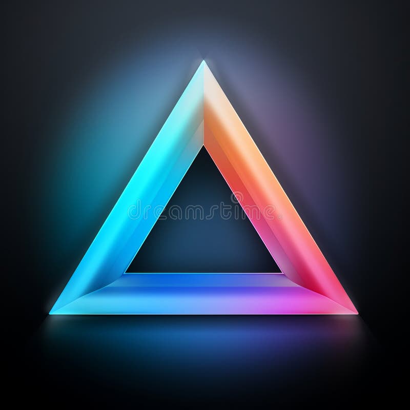 A Triangle with Neon Colors on a Black Background Stock Illustration ...