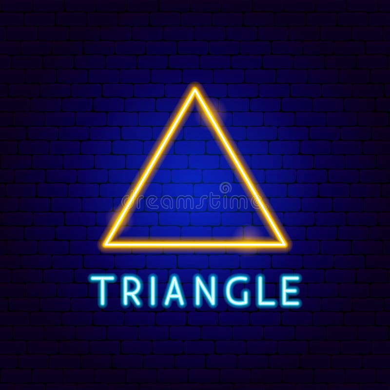 Triangle Neon Label stock vector. Illustration of glow - 237135306