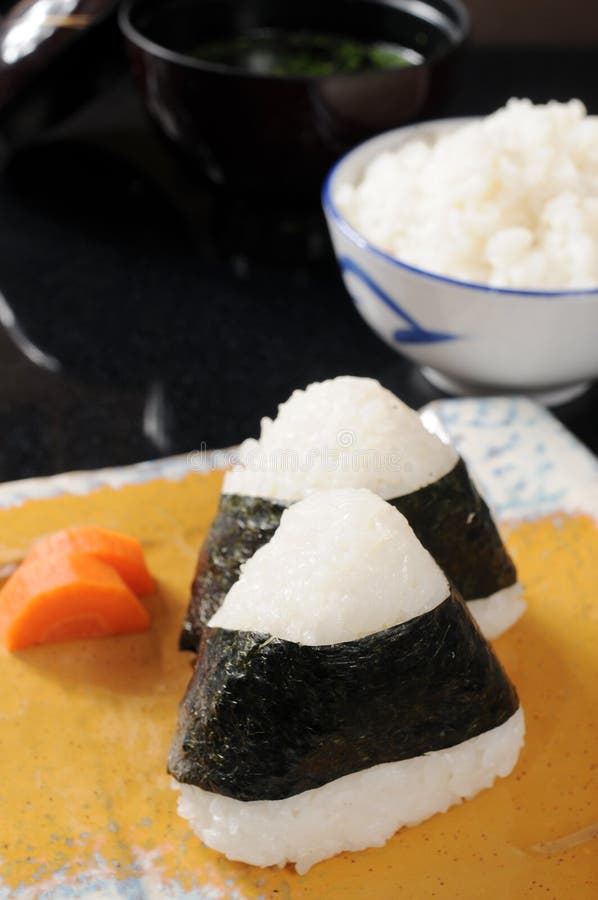 Triangle onigiri stock image. Image of healthy, asian - 12334371