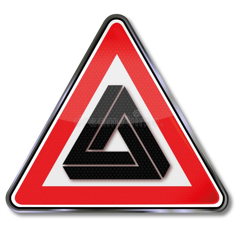 Triangle and optical illusion, Sign triangle and optical