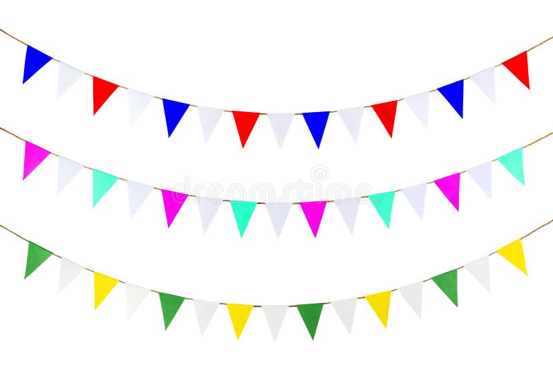 Triangle Papers Hanging on the Rope. Stock Image - Image of fair ...