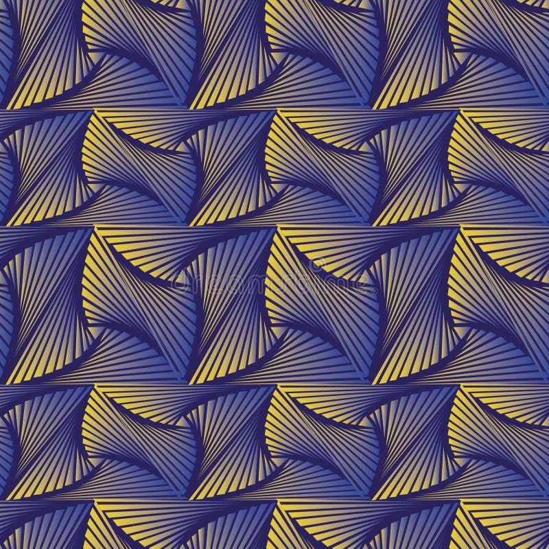 Seamless Vector Abstract Pattern in Blue and Yellow Colors. Symmetrical ...