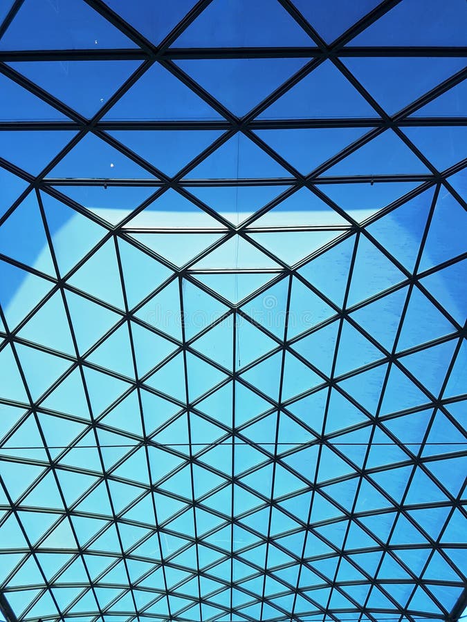 Triangle Pattern on the Glass Roof Structure Stock Image - Image of ...