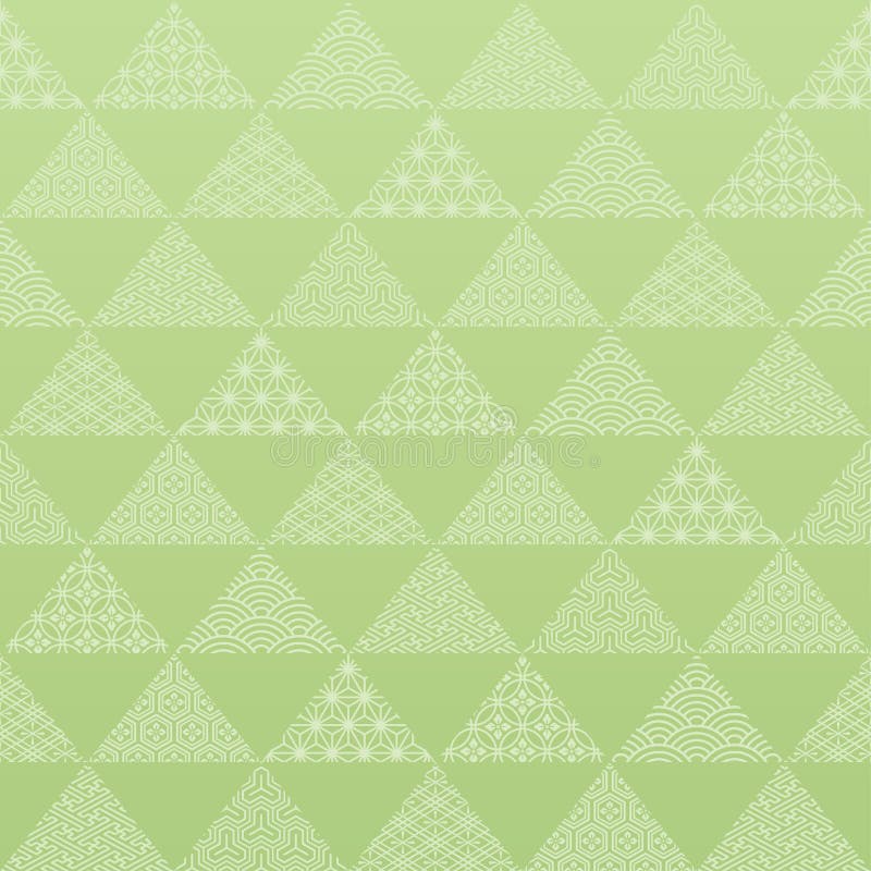 Green Triangle Background with Japanese Traditional Design. Stock ...