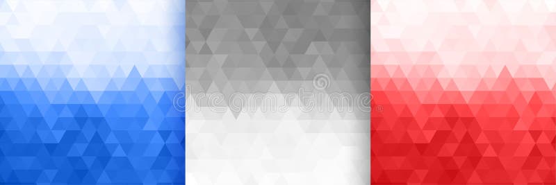 Triangle Pattern Set in Three Colors Design Stock Vector - Illustration ...