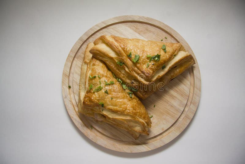 Triangle patties closeup stock photo. Image of meat, parsley - 59598124