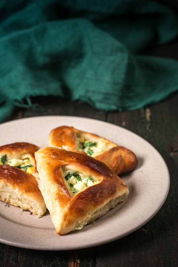 Triangle pie, top view stock photo. Image of gourmet - 128072860