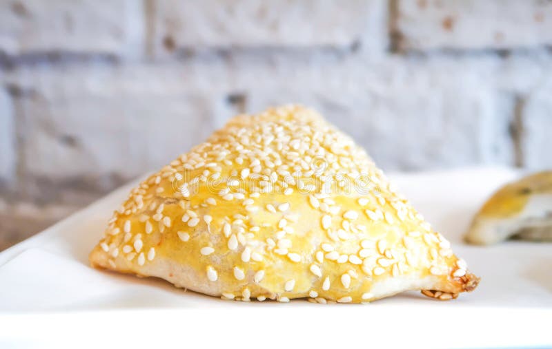 Triangle Pie with White Seame Stock Photo - Image of cuisine, pastry ...