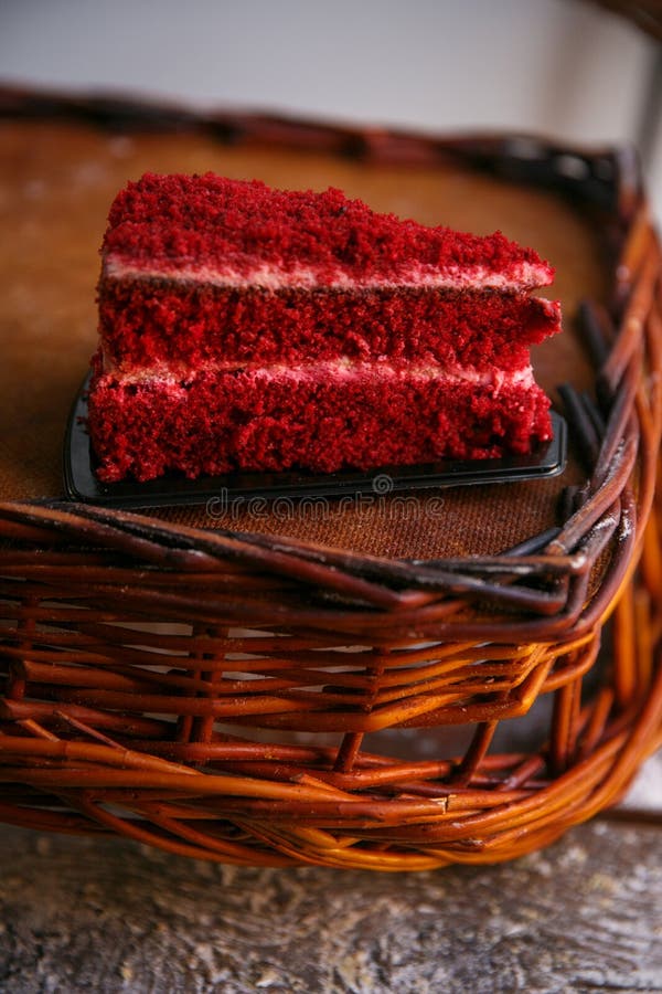 Triangle Piece Round Red Velvet Cake Plate Stock Photos - Free ...