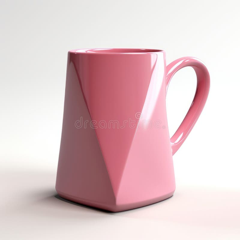 Triangle Pink Mug with Sharp Rim - Vray Tracing 3d Model Stock ...