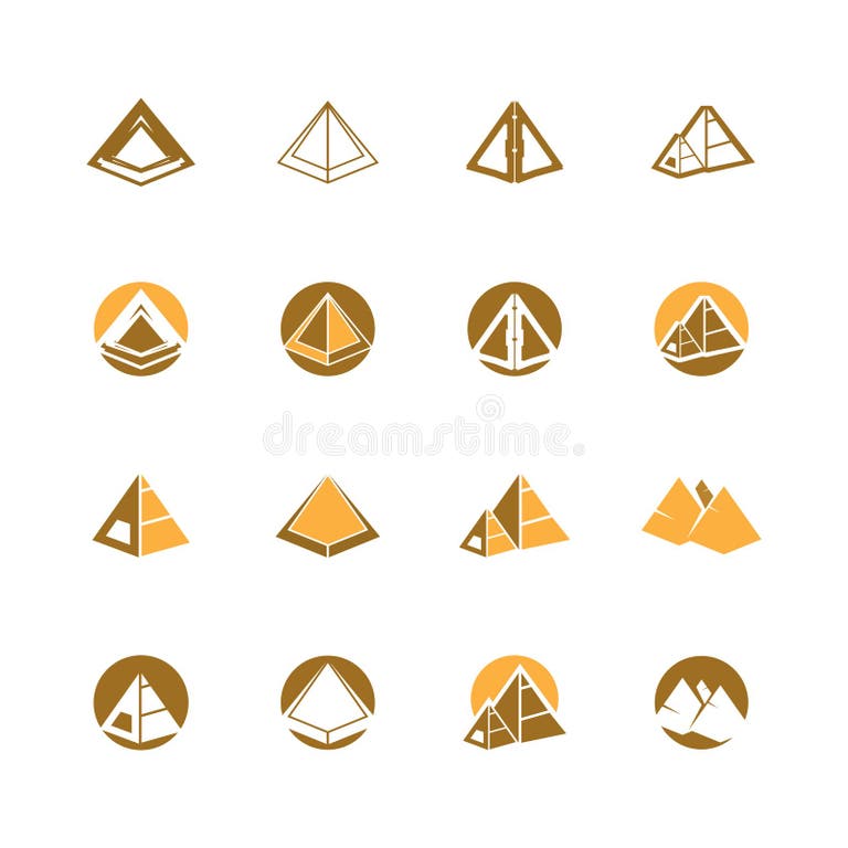 Triangle Piramid Icon and Symbol Vector Template Stock Illustration ...