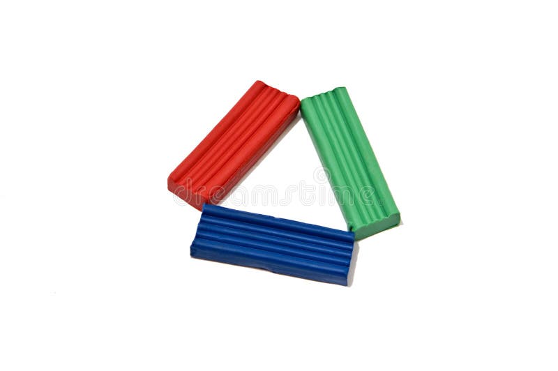 Triangle of Plasticine (RGB). Stock Photo - Image of triangle, white ...