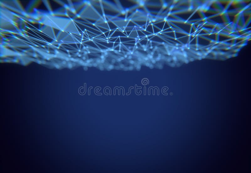 Triangle Plexus Blue Abstract Background with Lots of Light Spots Stock ...