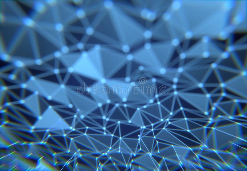 Triangle Plexus Blue Abstract Background with Lots of Light Spots Stock ...