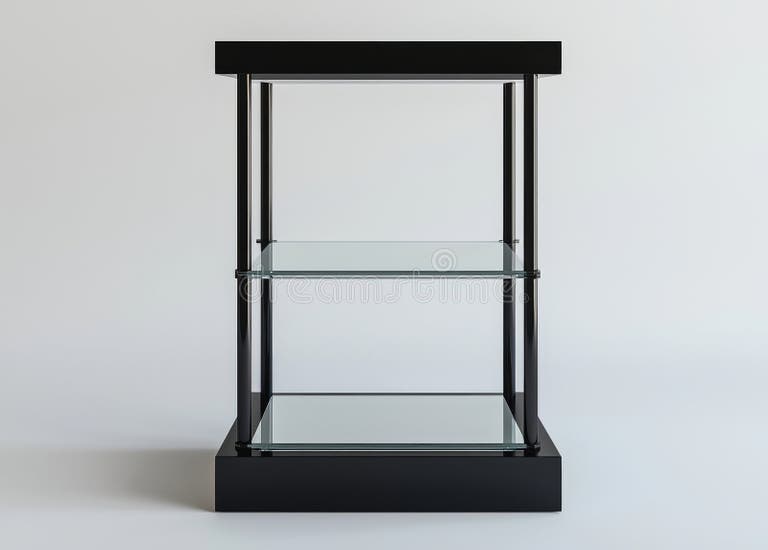 A Triangle Podium Tower Glass Rack with a 3D Render Illustration. Stock ...
