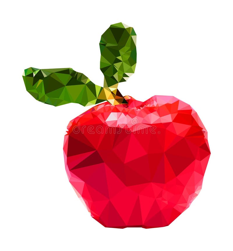 Triangle Polygonal Apple Illustration Stock Vector - Illustration of ...