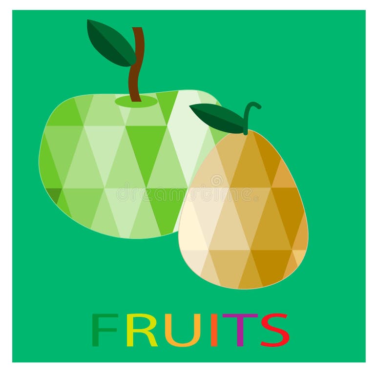 Triangle Polygonal Fruit Illustrations Stock Vector - Illustration of ...