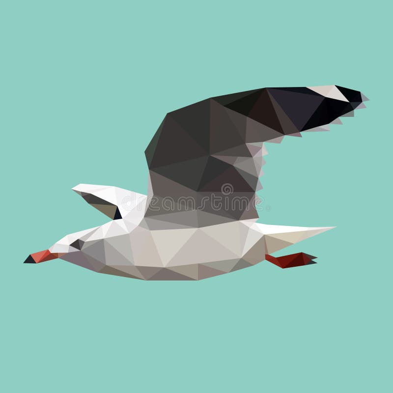 Triangle Polygonal Seagull, Geometric Polygon Bird, Vector Stock Vector ...