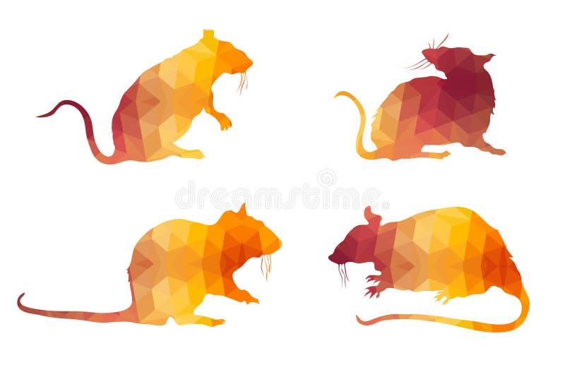 Rat Silhouette Geometry Style, Symbol of 2020 Stock Vector ...