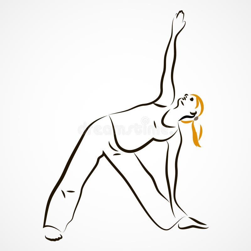 Triangle pose stock vector. Illustration of pregnancy - 59352071