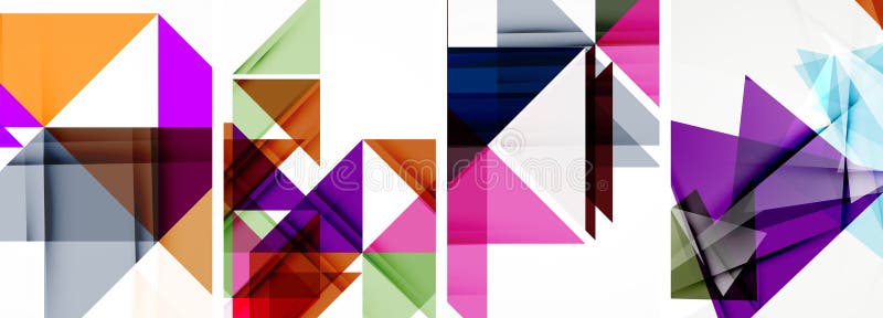 Triangle Poster Geometric Background Set Stock Vector - Illustration of ...