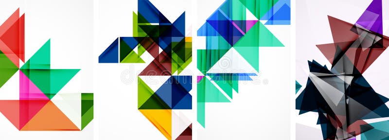 Triangle Poster Geometric Background Set Stock Vector - Illustration of ...