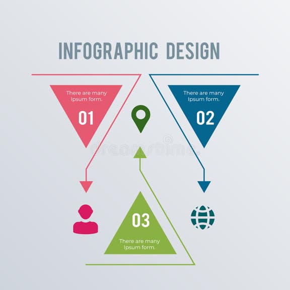 Triangle Process Infographic Template Design. Business Concept ...