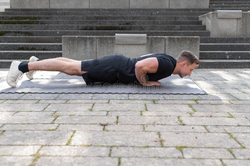 Triangle Push-up or Diamond Push Done by a Young Man on Concrete ...