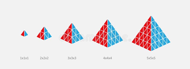 Triangle Puzzle 1x1x1 2x2x2 3x3x3 4x4x4 5x5x5 Icon Design Stock ...