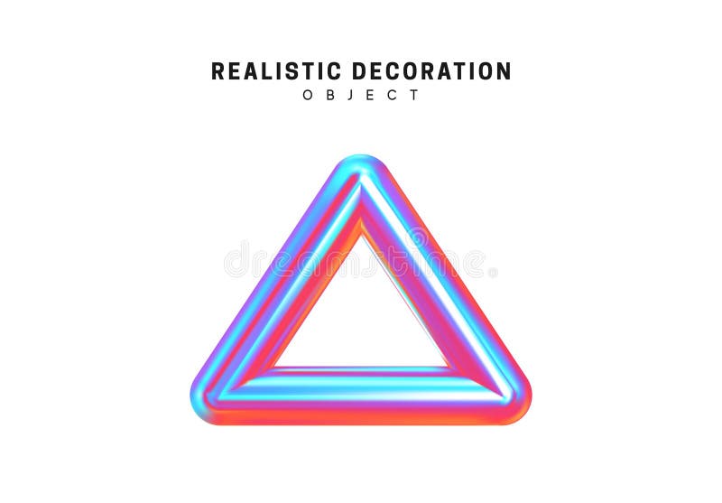 Triangle Realistic Shape 3d Objects with Gradient Holographic Color of ...