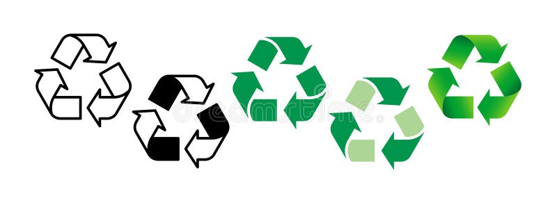 Triangle Recycle Logo Classic Symbol Set Stock Vector - Illustration of ...