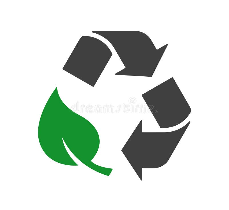 Triangle Recycle Symbol with Green Leaf Stock Vector - Illustration of ...