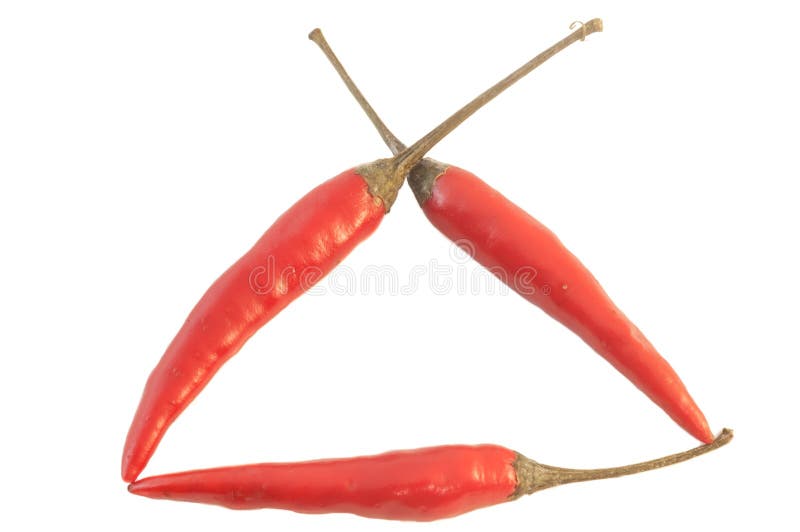 Triangle of Red Hot Chili Pepper Stock Photo - Image of ingredient ...