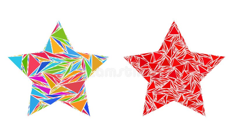 Triangle Red Star Collage Icons Stock Vector - Illustration of ...